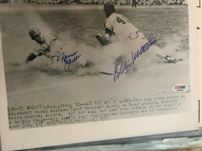 Eddie Mathews & Randy (Ransom) Jackson Signed Autographed 8x10 Photo ...