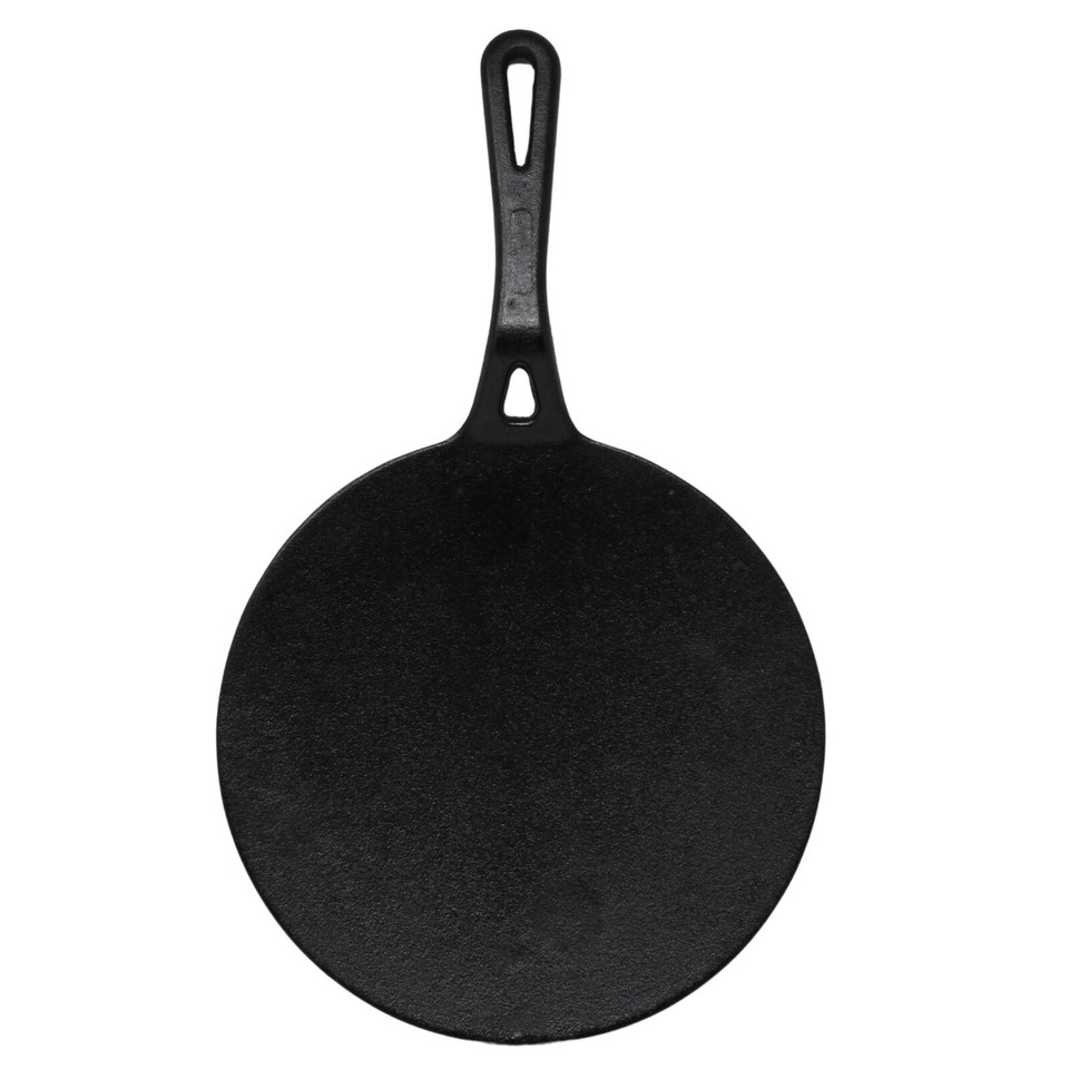 Cast Iron Tawa Tava Crepe Pancake Pan Chapati Roti Concave with Handle ...