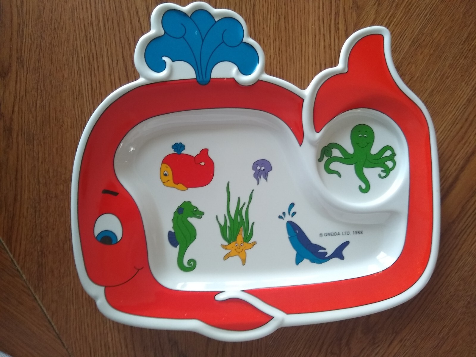 Oneida Whale Ocean Toddler Plate Plastic Divided Food Fun Kids Tray ...