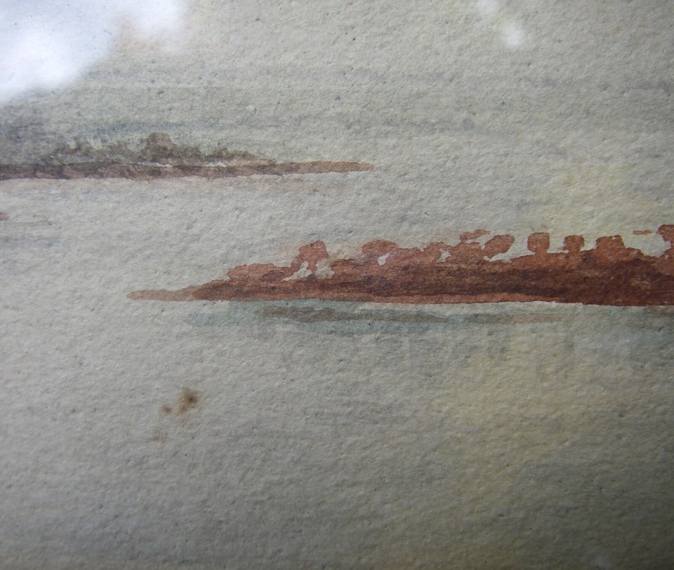 Fine Vintage Framed E L EDWARDS Signed MARSH LANDSCAPE Watercolor-NR | eBay