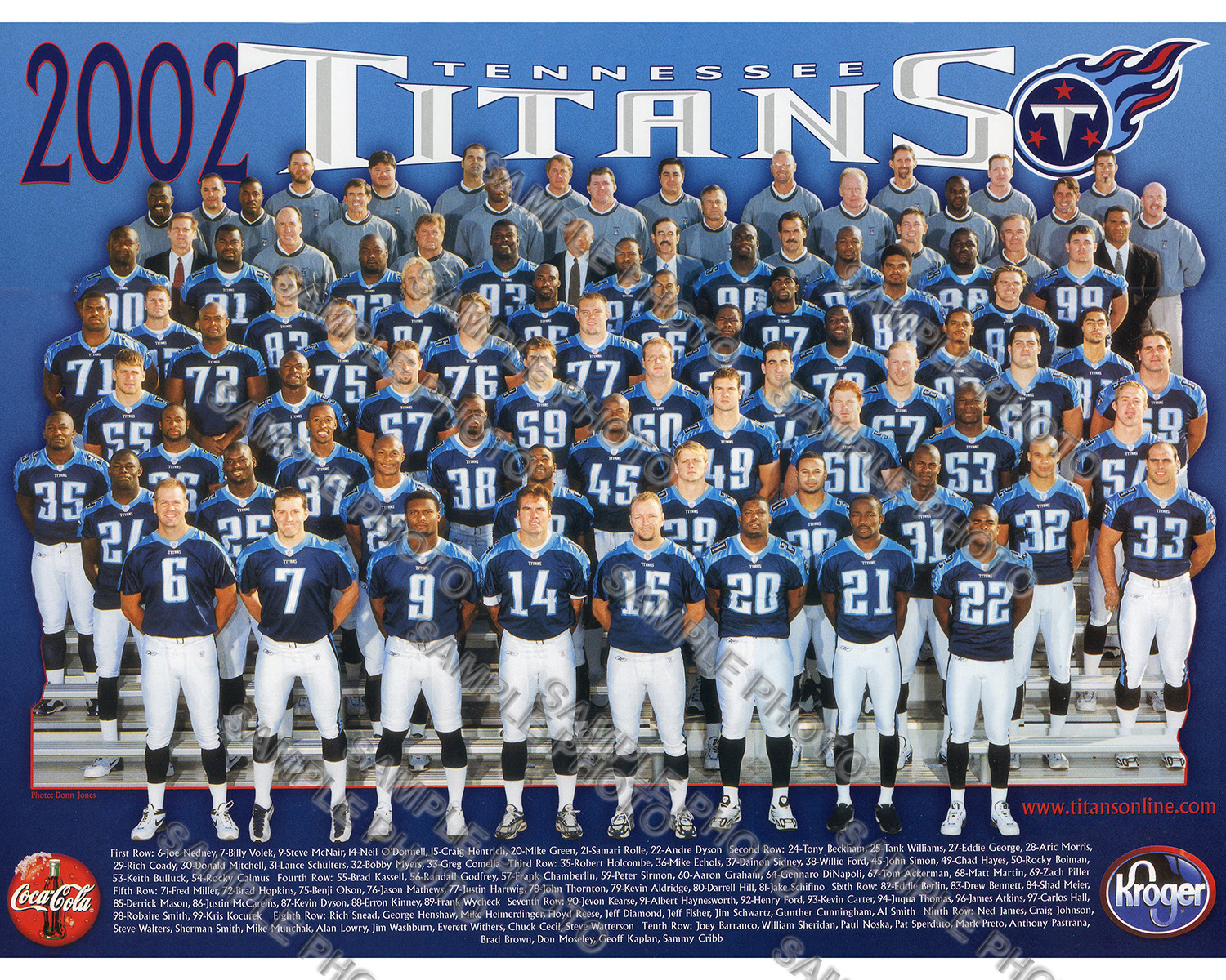 2002 TENNESSEE TITANS TEAM 8X10 PHOTO PICTURE | eBay