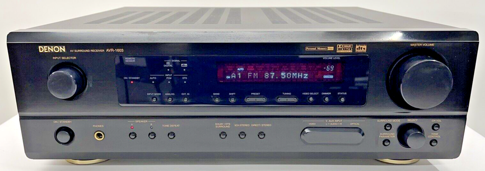 VTG Denon AVR-1603 AV Surround Sound Home Theater Receiver 5.1 Black ...