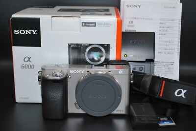 Sony Alpha A6000 Silver Body Bundle 18,662 Count Free Shipping | eBay