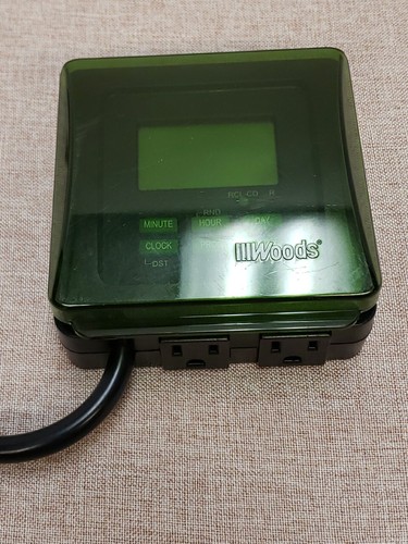 Woods 50015 Outdoor 7-Day Heavy Duty Digital Plug-in Timer, 2 Grounded ...