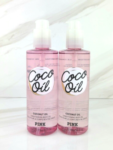 VICTORIA'S SECRET PINK COCO OIL Conditioning Body Oil 2pc Set NEW | eBay