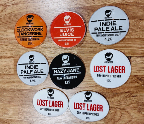 8 X D'Occasion Brewdog Pompe Badges Poisson Yeux Lost Blonde Pâle Ale ...