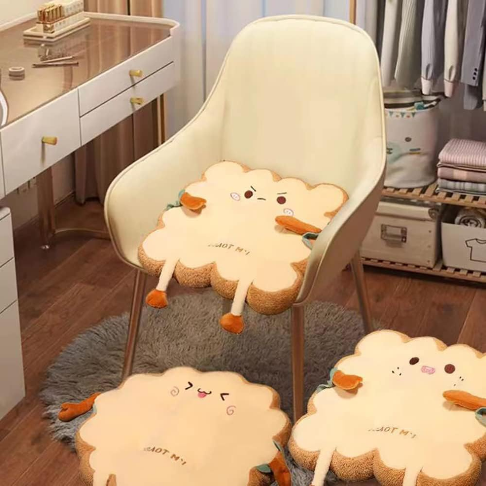Toast Seat Cushion Bread Chair Cushion with Aggrieved Expression, 4 ...