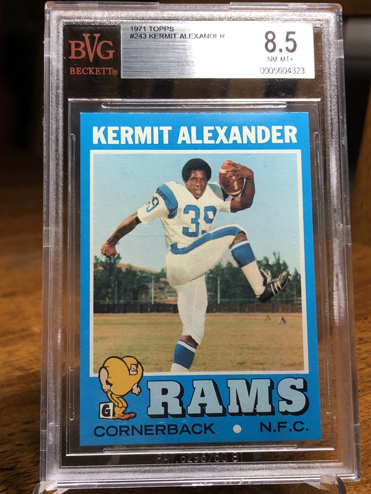 🏈1971 TOPPS #243 KERMIT ALEXANDER BVG 8.5 MINT RARE HIGH Number VINTAGE ...
