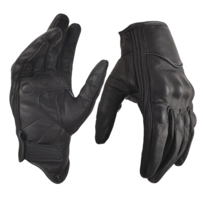 Motorcycle Gloves Motorbike Full Finger Genuine Goatskin Leather Dirt Bike Glove | eBay