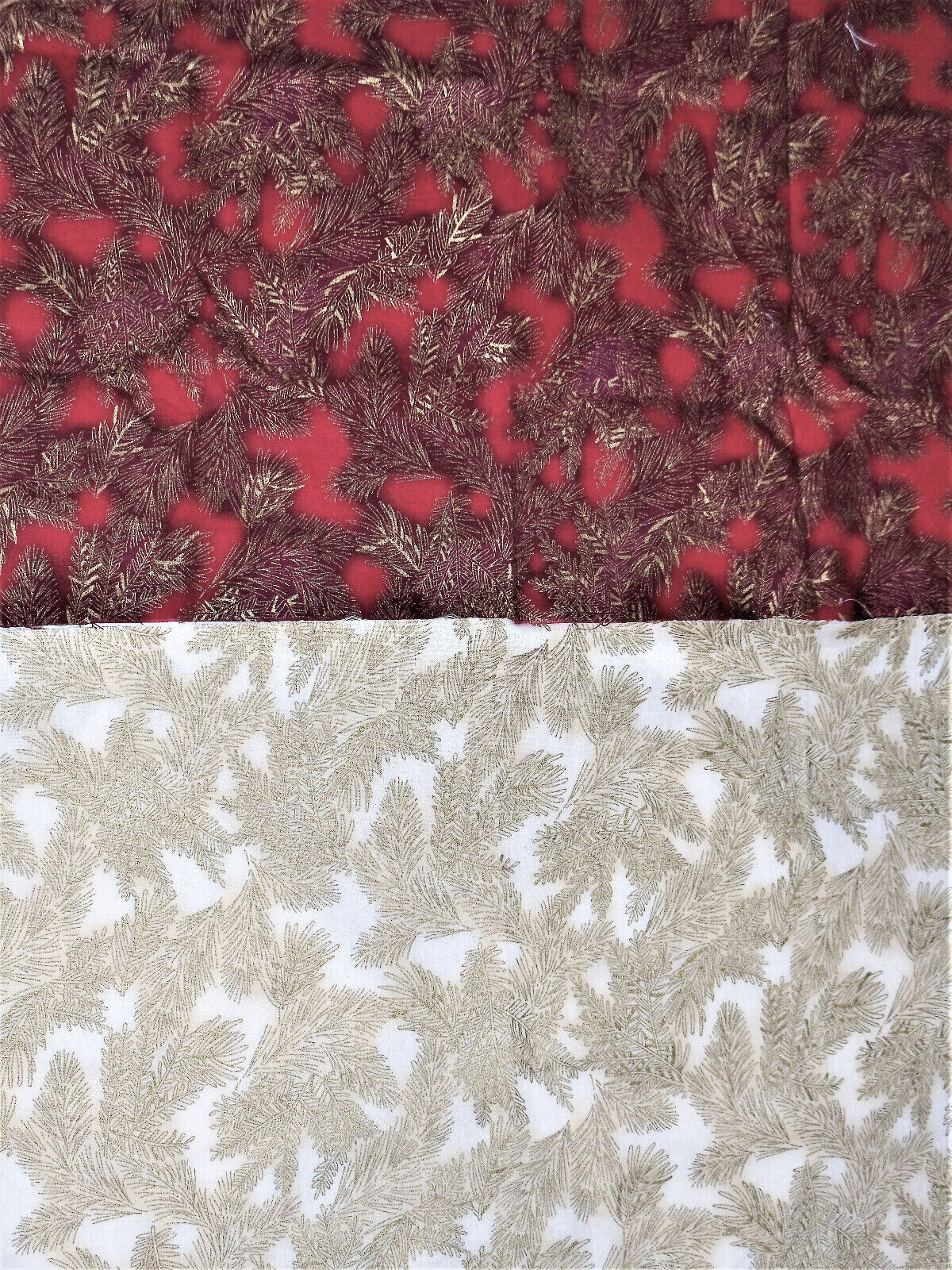 Hoffman CHRISTMAS COTTON FABRIC POINSETTIA TREES CARDINAL BERRIES ...