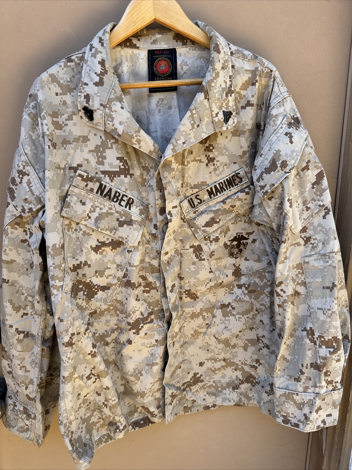 USMC DESERT MARPAT MCCUU BLOUSE SHIRT INSERT REPELLENT SIZE Medium ...