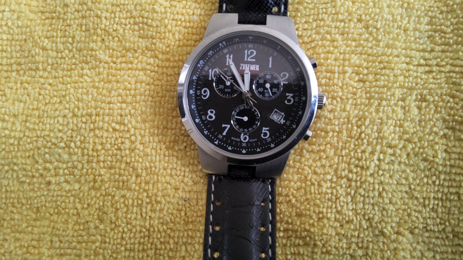 Zeitner ZM1926 Pilots Watch Wristwatch Silver Mens Chronograph RARE for ...