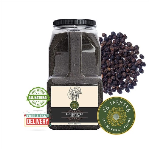 Fresh Finest Black Pepper Ground 5LB Ground Pepper Pure Ground Pepper ...