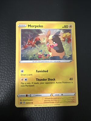 Morpeko SWSH116 Holo Black Star Promo Pokemon Promo 2021 NEAR MINT PACK ...