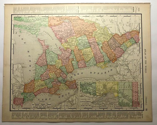 1900 Vintage ONTARIO Atlas Map Original Antique - Philadelphia Public ...
