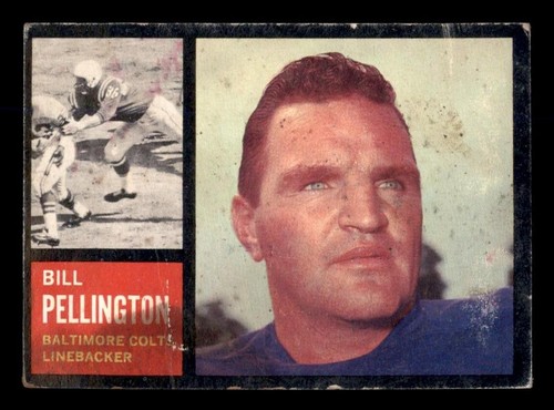 1962 Topps Football #9 Bill Pellington PR *e1 | eBay