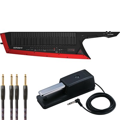 Roland AX-Edge 49-Key Keytar Synthesizer, Black w/ DP-10 Pedal & BOSS ...