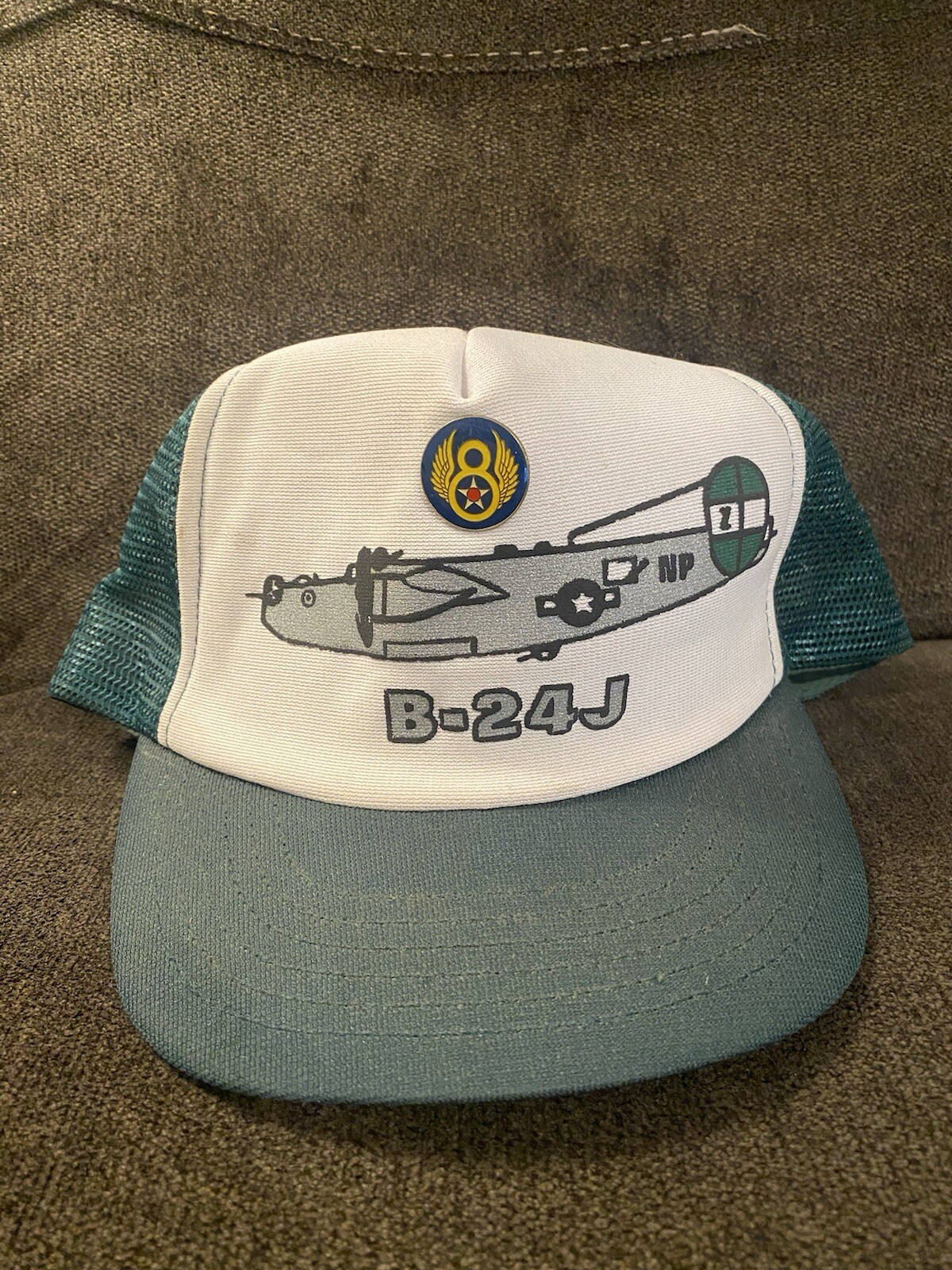 Vintage B-24J WW2 Bomber Mesh Trucker SnapBack Hat - Gem