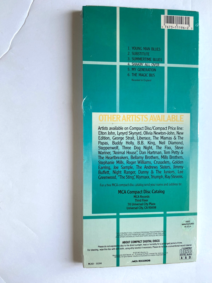 The Who ~ LIVE AT LEEDS ~ cd NEW LONGBOX (long box.Pete Townshend) 1ST ...