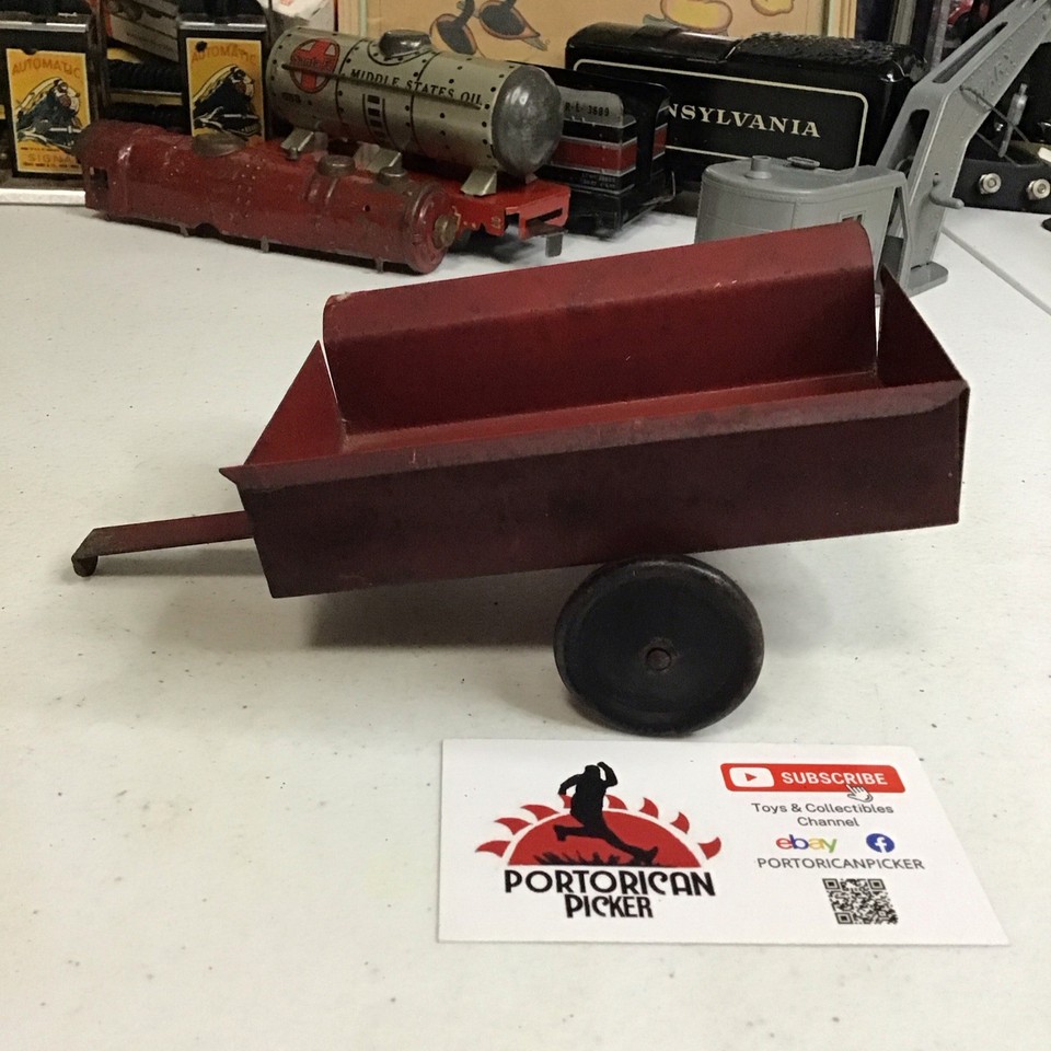 Early 1930s Unbranded Structo 8” Red Farm Wagon trailer Scarce Pressed ...