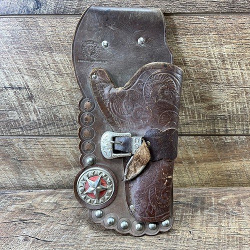 Lot Of 3 Vintage Children's Leather Toy Gun Holsters Carnell Roundup ...