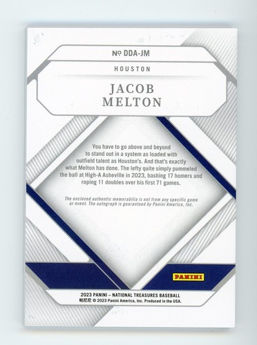 2023 Panini National Treasures #DDA-JM Jacob Melton Diamond Autographs ...