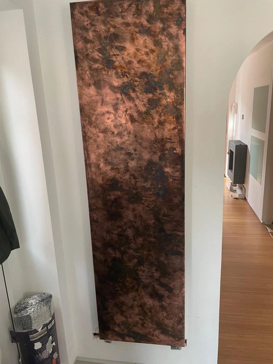 Vertical Distressed Copper Designer Radiator Made To Order 500/1800mm ...