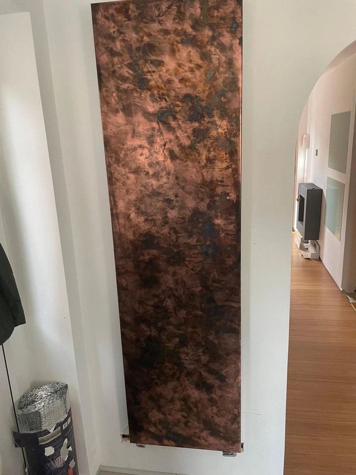 Vertical Distressed Copper Designer Radiator Made To Order 500/1800mm ...