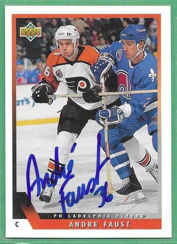 1993-94 Upper Deck Hockey *SIGNED* ~ Card#63 ~ Andre Faust ...