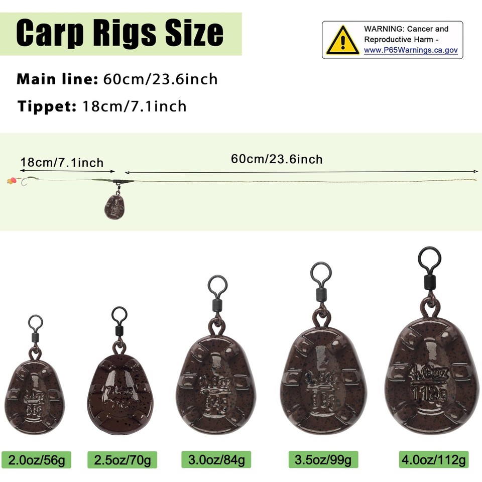 Carp Fishing Rigs Accessories Kit Carp Hair Rigs with Coated Sinker ...