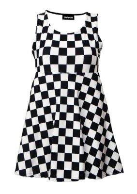 Girls Monochrome Checker Checkerboard Chess Check Square Dress Size 5 ...
