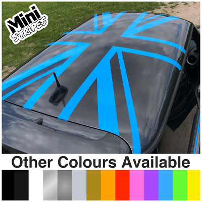 MINI ROOF UNION JACK VINYL STICKERS GRAPHICS DECAL KIT R53, R56, R50 ...
