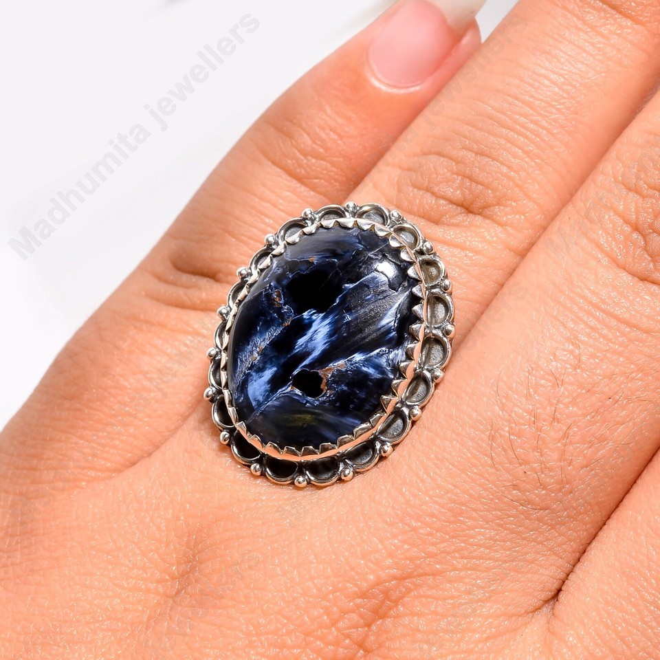 Natural Pietersite Gemstone Ring Solid 925 Sterling Silver Handmade ...