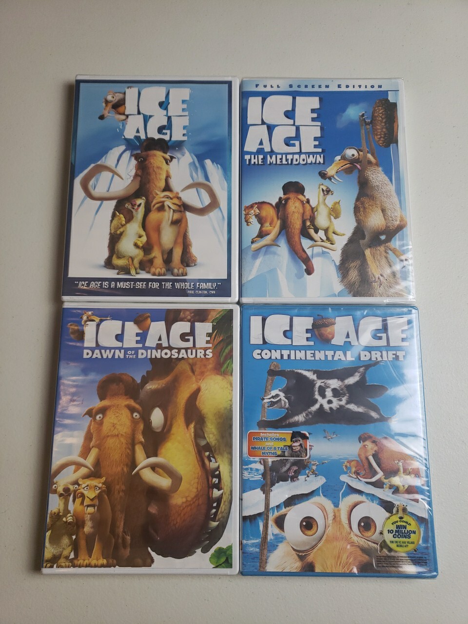 Ice Age DVD Lot Ice Age 1 2 3, The Meltdown, Dawn Of The Dinosaurs ...