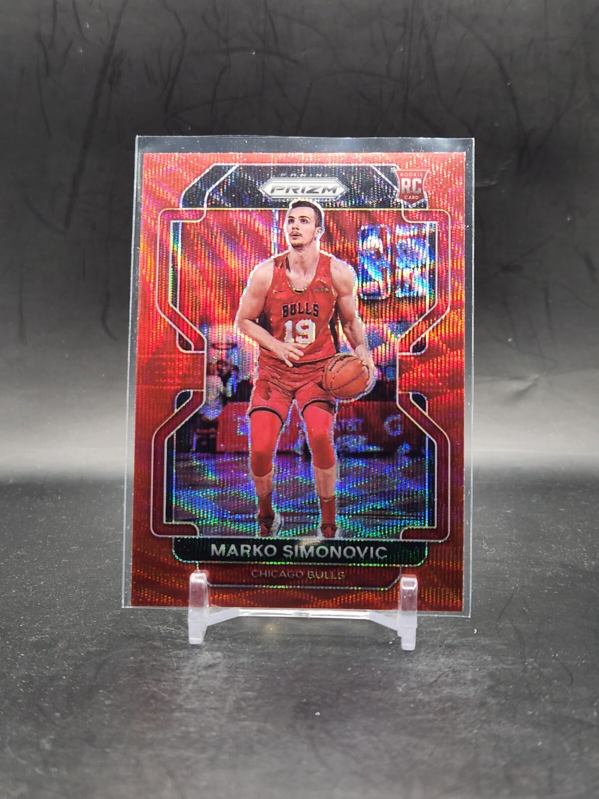 2021-22 Panini Prizm Red Wave Marko Simonovic RC Chicago Bulls #166 ...
