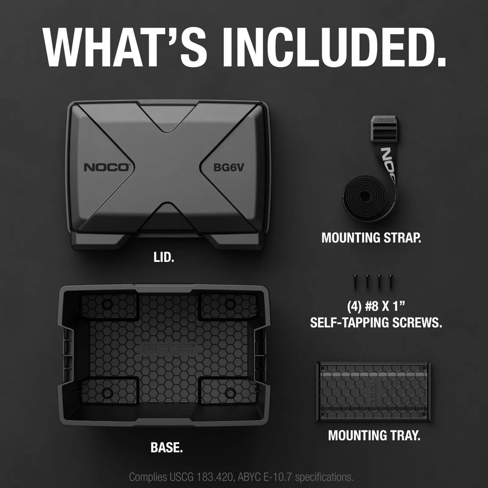 NOCO Snap-Top BG6V Battery Box Single 6V Battery Box for Marine ...