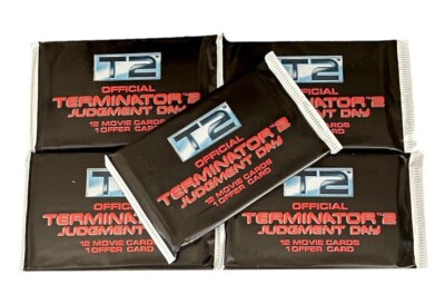 TERMINATOR 2 Judgement Day T2 MOVIE CARDS (Impel, 1991) 5 Sealed Packs ...