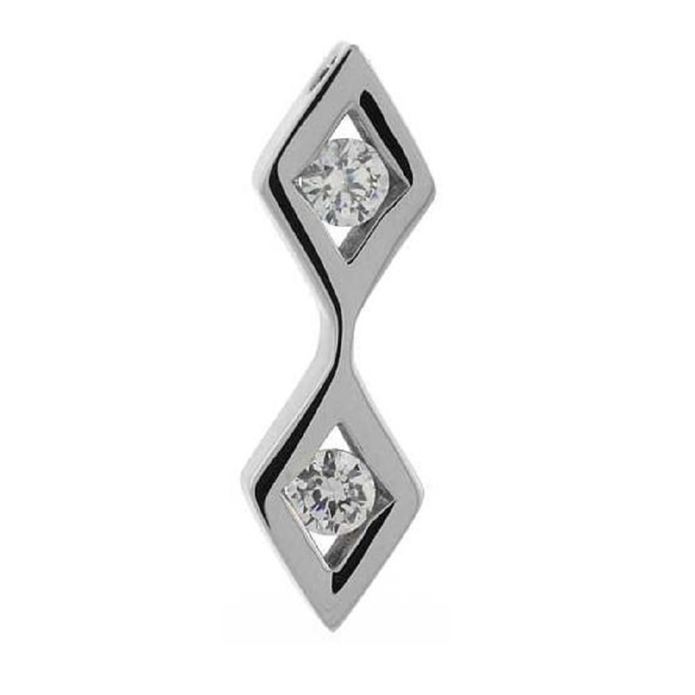 Stainless Steel Double Diamond Shape Pendant w/ two 4 mm Crystals | eBay