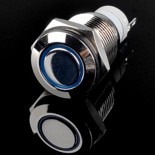 New 16mm Blue 24V 3A LED Angel Eye Momentary Metal Push Button Switch ...