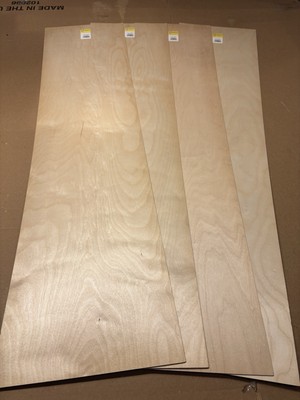 Midwest Products 1/16x12x48” Birch Plywood 3 Ply Lot Of 4 Sheets ...