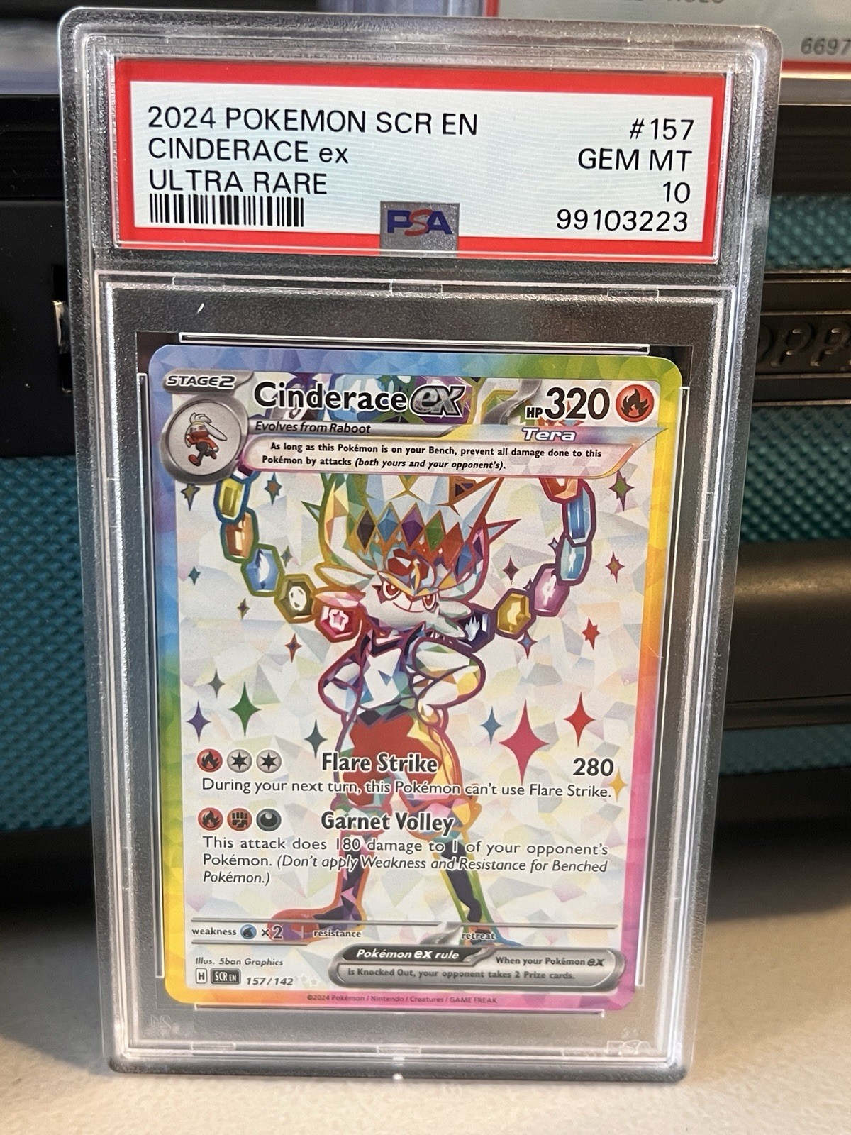 Cinderace ex 2024 Scarlet & Violet: Stellar Crown #157/142 Ultra Rare ...