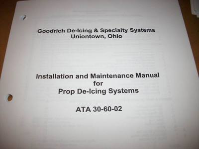 Goodrich De-Icing Install & Service Manual for Prop De-Icing Systems | eBay