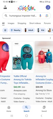 Among Us Inflatable IMPOSTER Halloween Costume for Children, CYAN Color ...