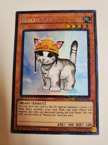 Rescue Cat (Alt Art) RA02-EN001 Collectors Rare Yugioh Card 1st Edition ...