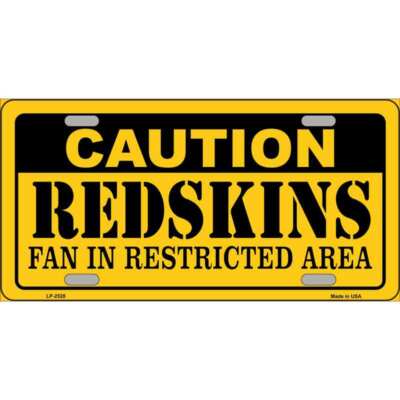 Caution Redskins Metal Novelty License Plate Tag LP-2528 | eBay