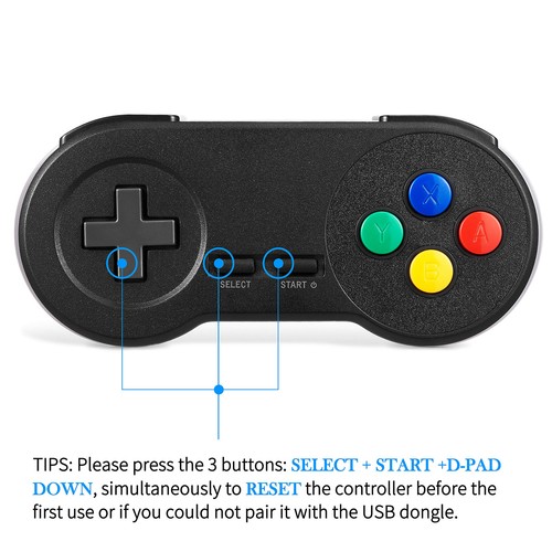 2.4 GHz Wireless USB SNES Controller for Super Classic Games, iNNEXT ...