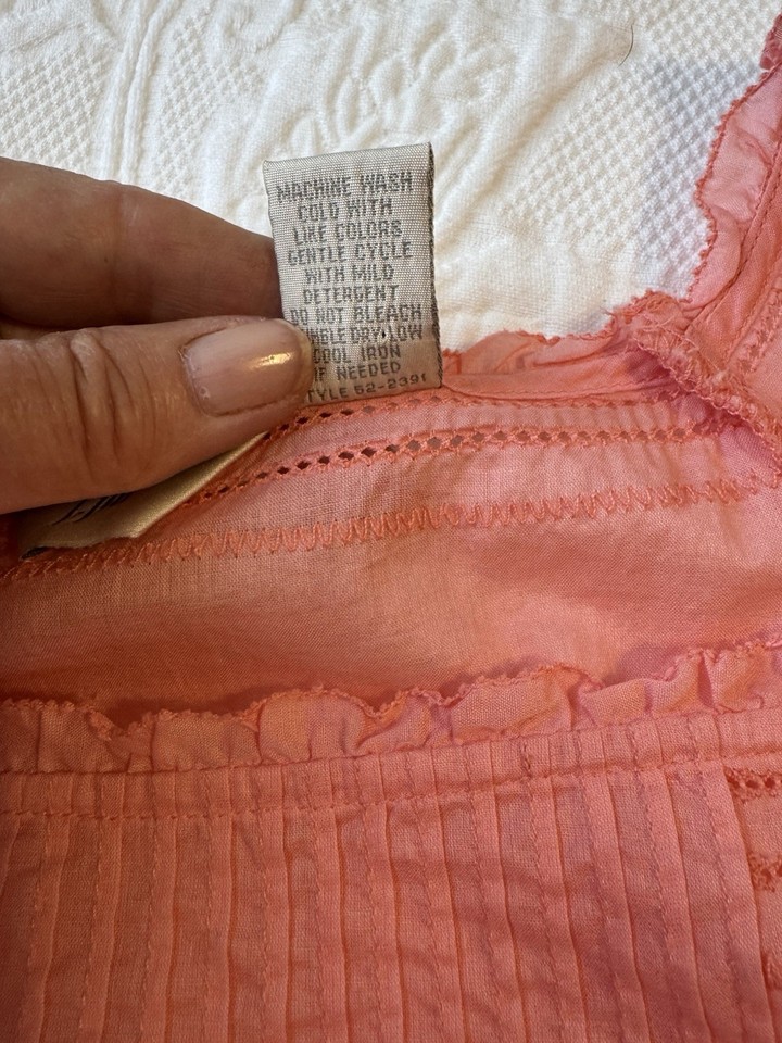 J Jill Peach Pin-tucked Short sleeve top XL NWOT | eBay