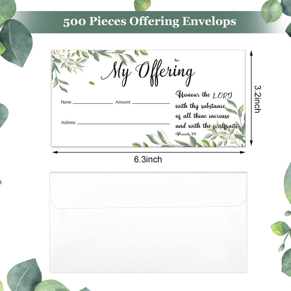 500 Count Tithes and Offering Envelopes for Church Donation Envelope ...