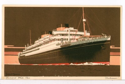 Cunard White Star's Ocean Liner MV BRITANNIC Liverpool - New York 1930s ...
