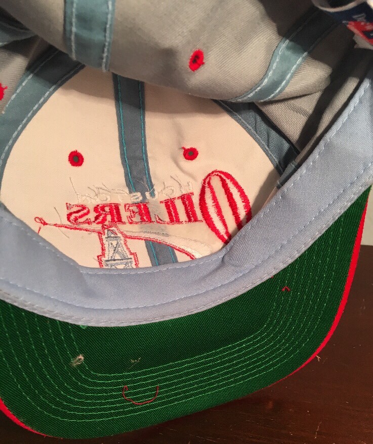 Vintage Houston Oilers Red And Grey Hat With Signature Autographs Chris ...